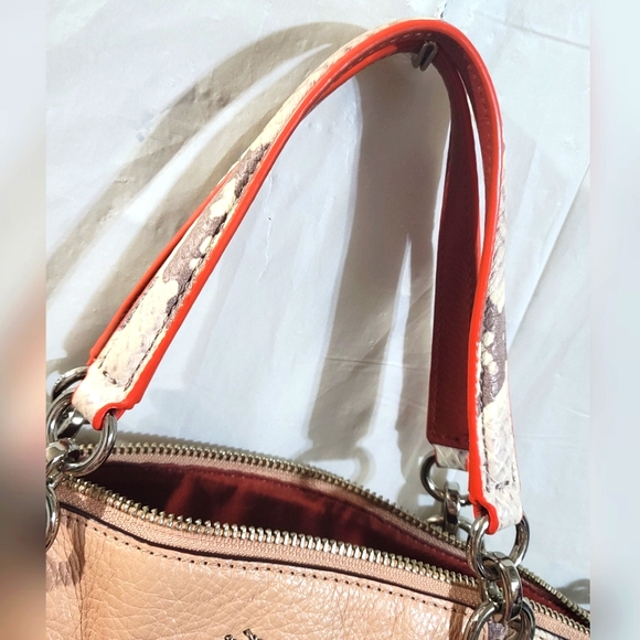 Coach | Bags | Authentic Coach Kelsey Color Block Pebble Leather Python ...